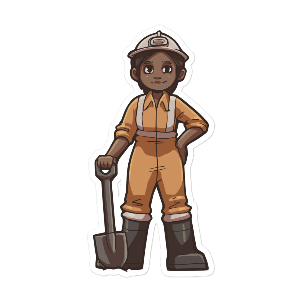 Miner (Female) - Diverse Workforce - Individual Vinyl Sticker – Cominata